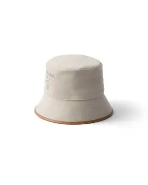 Prada Linen Blend Bucket Hat - Neutral