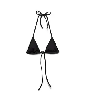Prada Interlock Fabric Triangle Bikini Top - Black