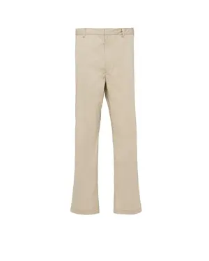 Prada Stretch Poplin Wide Leg Pants - Neutral