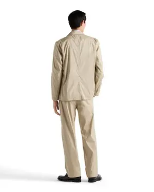 Prada Stretch Poplin Wide Leg Pants - Neutral