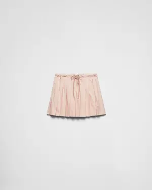 Prada Pleated Piqué Miniskirt