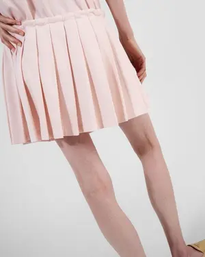 Prada Pleated Piqué Miniskirt
