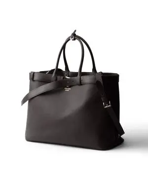 Prada Buckle Leather Bag - Brown