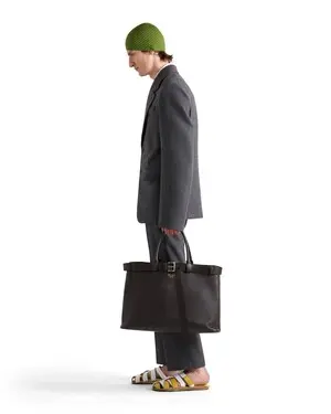 Prada Buckle Leather Bag - Brown