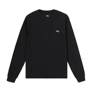 StÜssy Stock Logo Long-sleeve Crew - Black