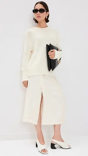 LA LIGNE Solid Marina Sweater - Ivory