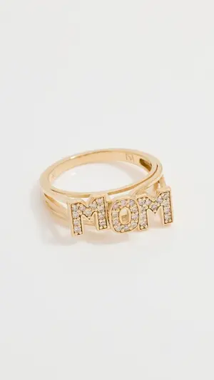 ISA GRUTMAN 14k Diamond "mom" Ring