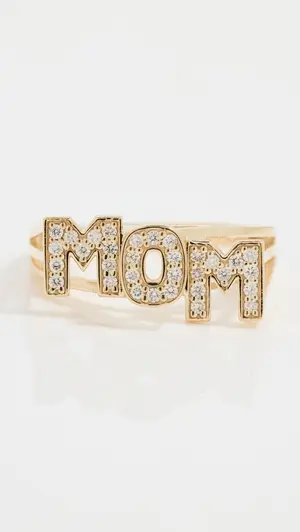 ISA GRUTMAN 14k Diamond "mom" Ring
