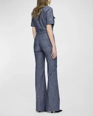 CALLAS MILANO Vesper Stretch Denim Shirt - Navy