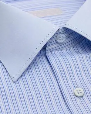 Stefano Ricci Apos;s Cotton Tonal Stripe Dress Shirt - Blue