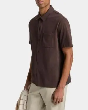 Vince Apos;s Sueded Jersey Button-down Shirt - Midland