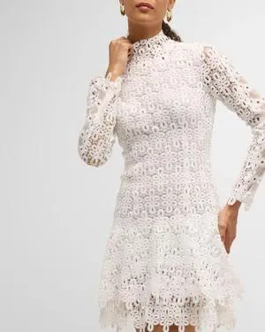 Simkhai Joy Guipure Lace Mini Dress - White