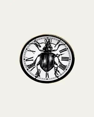 RORY DOBNER Beetle Clock Salad Dessert Plate - Black  White