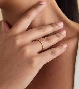 ASTRID & MIYU Ridged Band Ring - Gold
