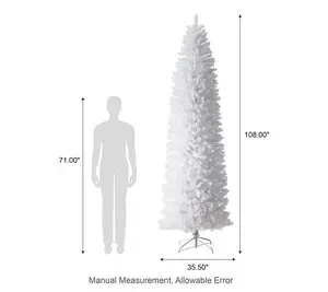 GLITZHOME 9' Pencil Tinsel Artificial Christmas Tree