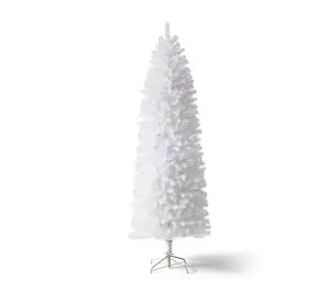 GLITZHOME 7.5' Pencil Tinsel Artificial Christ Mas Tree - One-color