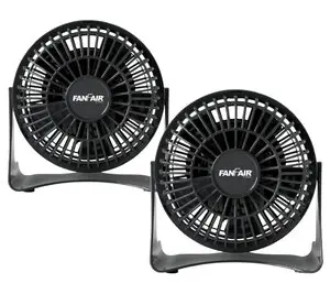FANFAIR Single Speed 4' Personal Desk Fan 2pk - One-color