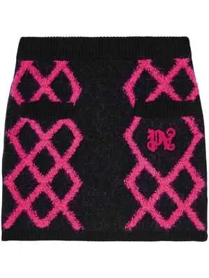 Palm Angels Knitted Argyle Miniskirt