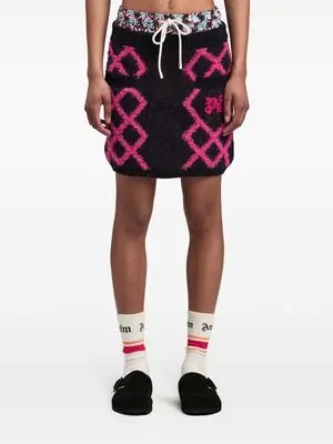 Palm Angels Knitted Argyle Miniskirt