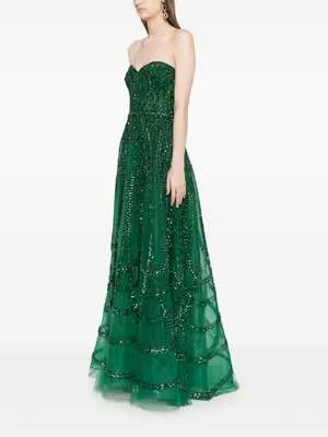 Zuhair Murad Bead-embroidered Corset Gown