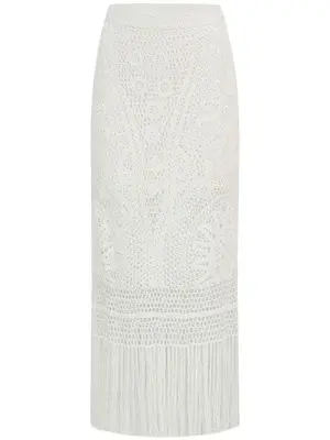 Shanghai Tang Open-knit Straight Skirt