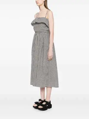 B+AB Checkered Cotton Midi Dress