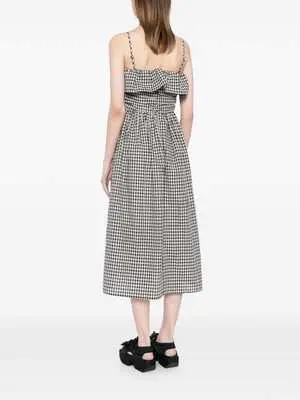 B+AB Checkered Cotton Midi Dress