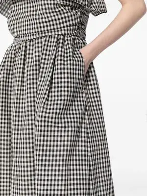 B+AB Checkered Cotton Midi Dress