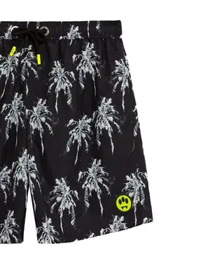 BARROW Palm-tree Print Swim Shorts