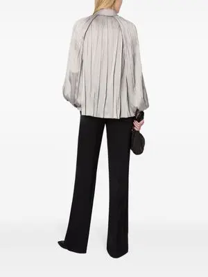 Alberta Ferretti Pleated Satin Shirt - Grey