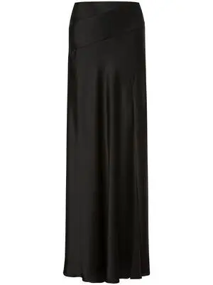 Alberta Ferretti Fluted Satin Maxi Skirt