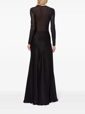 Alberta Ferretti Fluted Satin Maxi Skirt