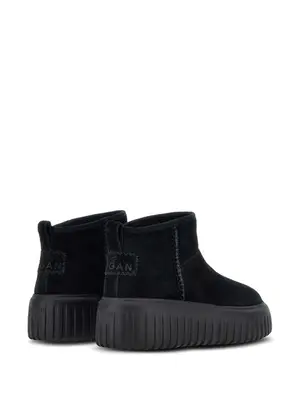 Hogan Basso Logo-print Boots - Black