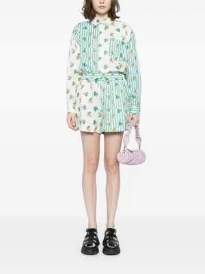 ALEMAIS Floral-print Linen Shorts - Neutrals