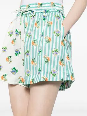 ALEMAIS Floral-print Linen Shorts - Neutrals
