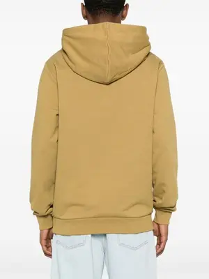 A.p.c. Logo-flocked Cotton Hoodie - Green