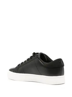 Calvin Klein Debossed-logo Leather Sneakers - Black