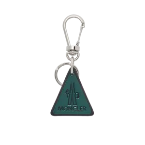 Moncler Logo Leather Key Ring - Green | Editorialist