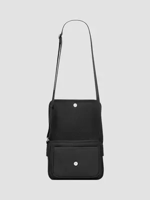 Saint Laurent Niki Messenger Bag In Grained Lambskin - Black