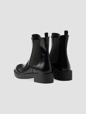 Prada Brushed Calf Leather Chelsea Boots