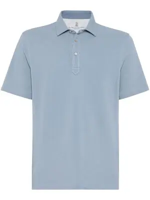 Brunello Cucinelli Cotton-piqué Polo Shirt - Blue