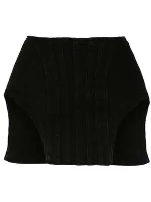 MUGLER Padded Denim Mini Skirt
