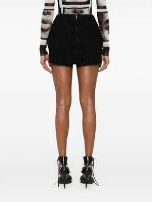 MUGLER Padded Denim Mini Skirt