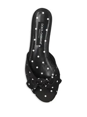 Dolce & Gabbana Polka Dot-print Satin Slides