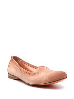 Santoni Embroidered Suede Slippers