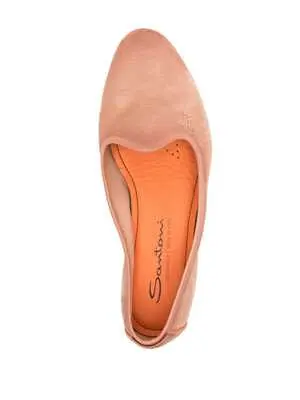 Santoni Embroidered Suede Slippers