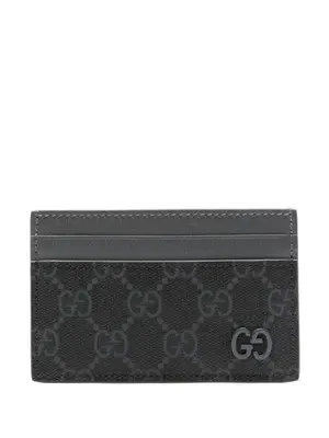 Gucci Gg Supreme Leather Cardholder - Grey