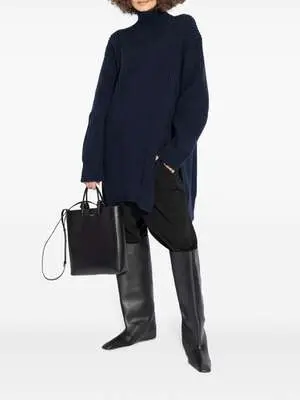 JIL SANDER Chunky-ribbed Wool Jumper - Blue