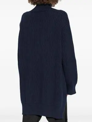 JIL SANDER Chunky-ribbed Wool Jumper - Blue