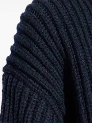 JIL SANDER Chunky-ribbed Wool Jumper - Blue